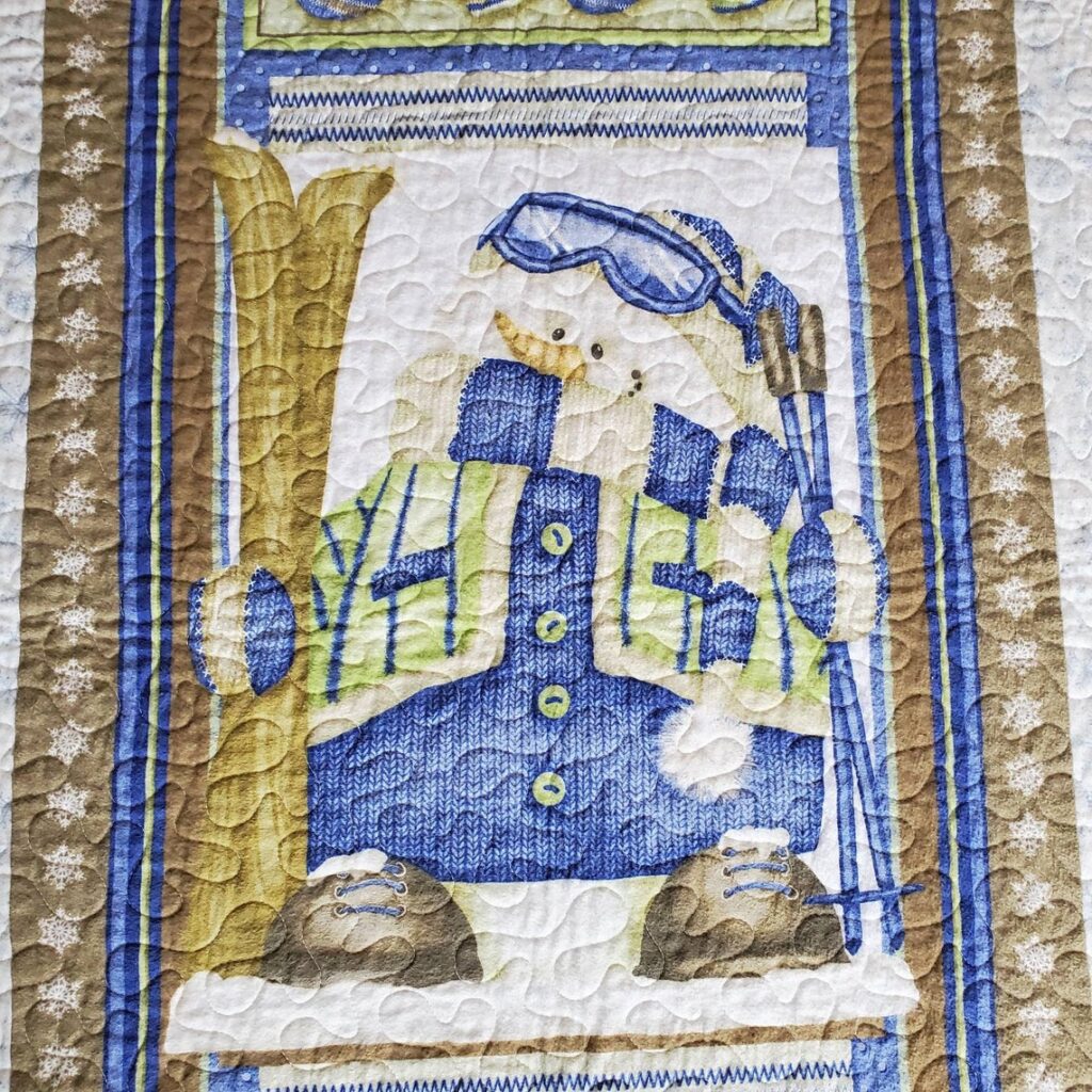 Flannel Snowman Quilt 35" x 51" - Jaded Spade Creations